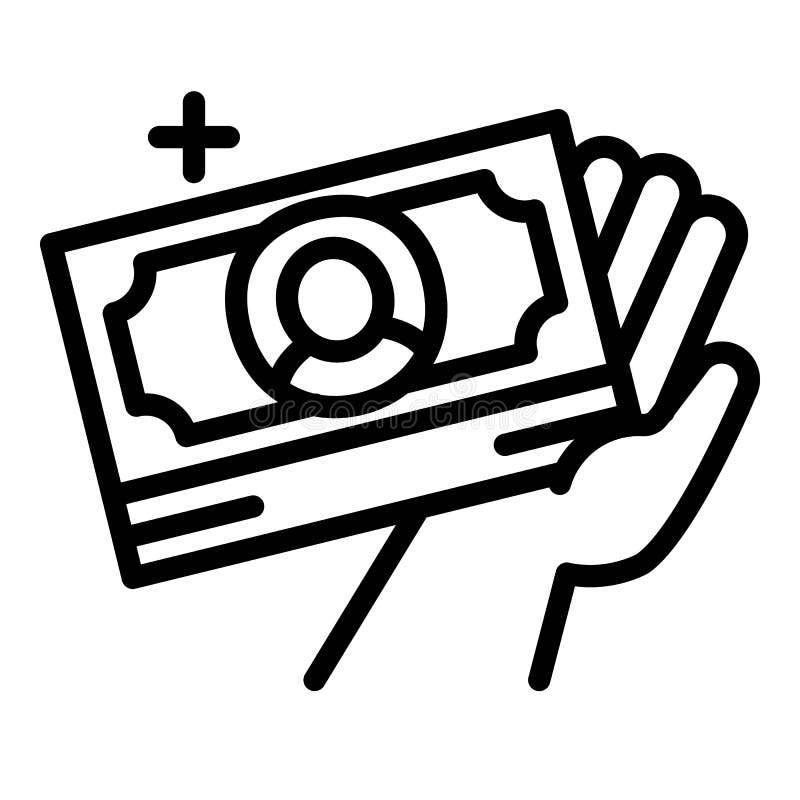 Hand Receiving Cash Outline Stock Illustrations – 165 Hand Receiving ...