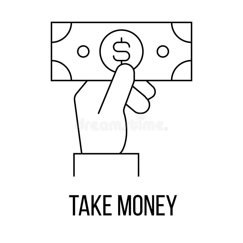 Take Money Icon or Logo Line Art Style. Stock Vector - Illustration of ...