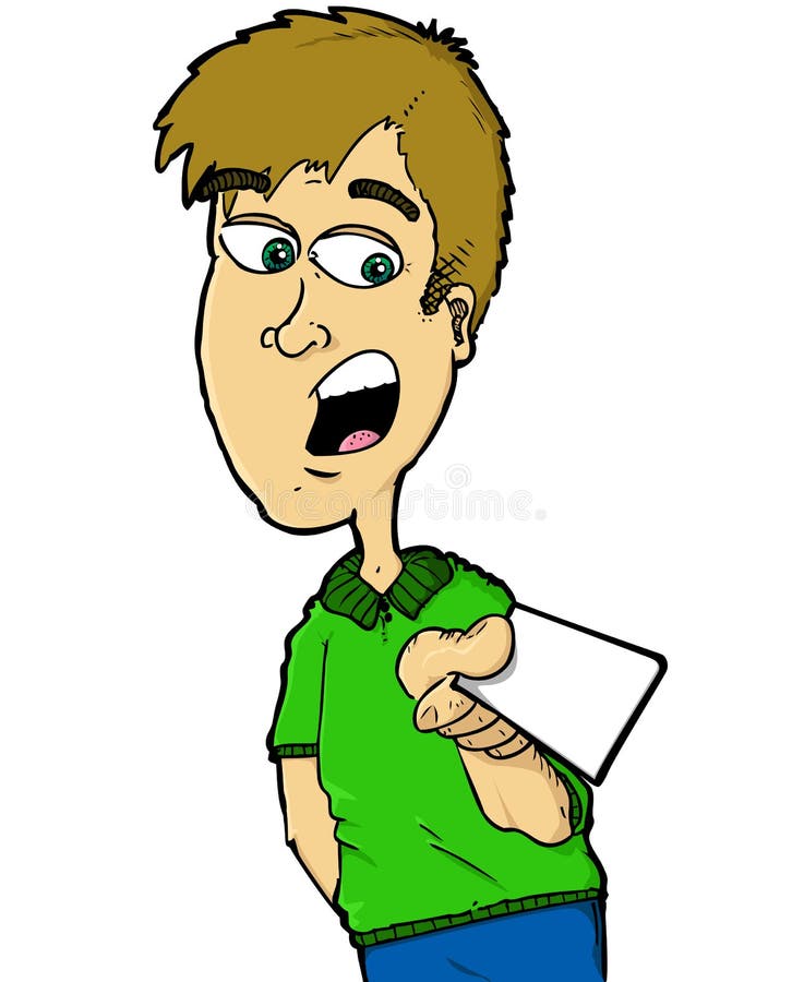 Cartoon Aggressive Man Giving Card Stock Illustration - Illustration of ...