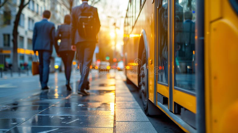 They Take a Nostalgic Ride on a Classic School Bus Stock Illustration ...