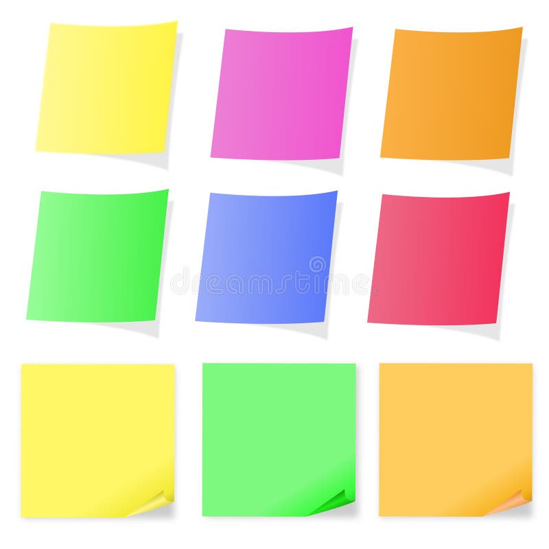 Multicolor Post-it Collection Stock Photo - Image of curl, email: 19807960
