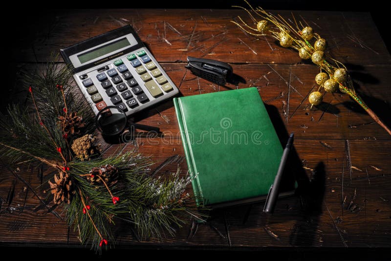 Take Notes and Count in a Notebook. Diary and Pen on the Table ...