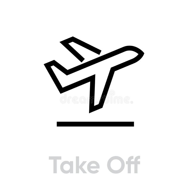 Take Off Airplane Icon. Editable Line Vector Stock Vector ...