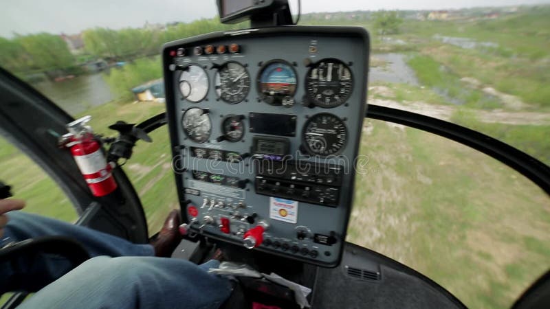 Helicopter Instrument Panel: Precision Gauges and Flight Data Display ...