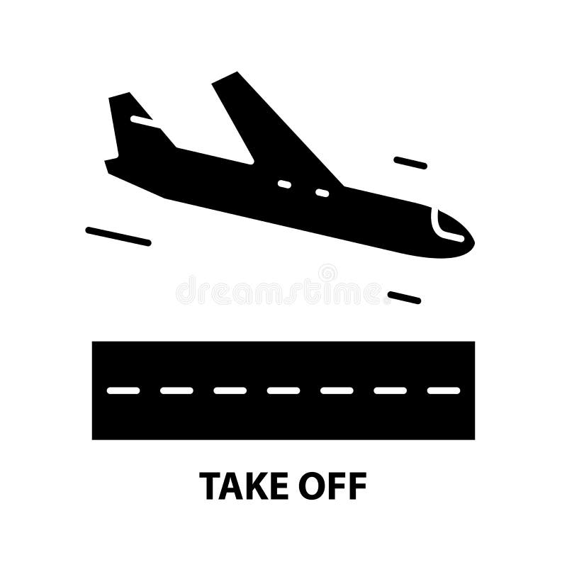 Take Off Icon, Black Vector Sign with Editable Strokes, Concept ...