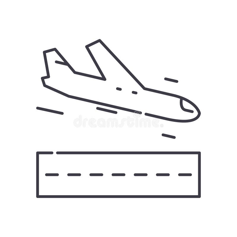 Take Off Icon, Black Vector Sign with Editable Strokes, Concept ...