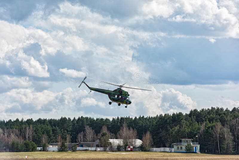 Take-off of the MI-2 Helicopter from the Ground Airfield Editorial ...