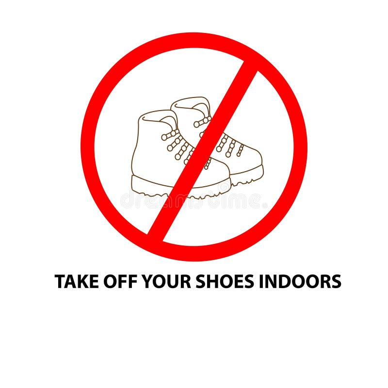 Take Off Your Shoes Indoors Symbol Stock Vector - Illustration of ...