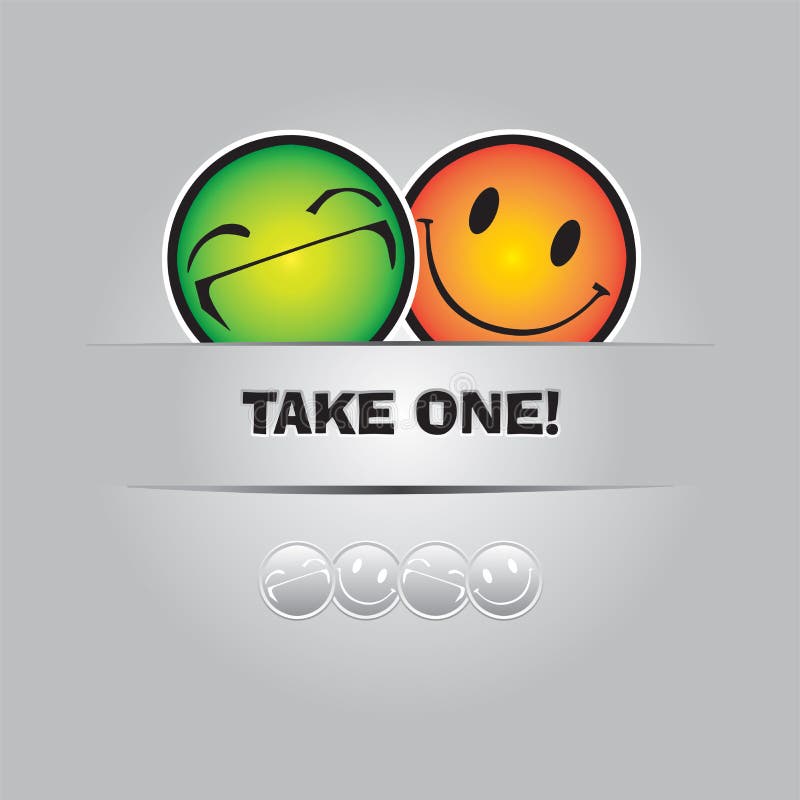 Take One Smile. Funny Greeting Card in Vector Format Stock Vector ...