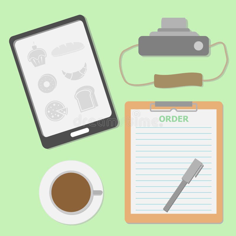 Take the Order in Coffee Shop Stock Vector - Illustration of iced ...