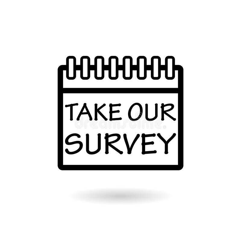 Take Our Survey Icon with Shadow Stock Vector - Illustration of ...
