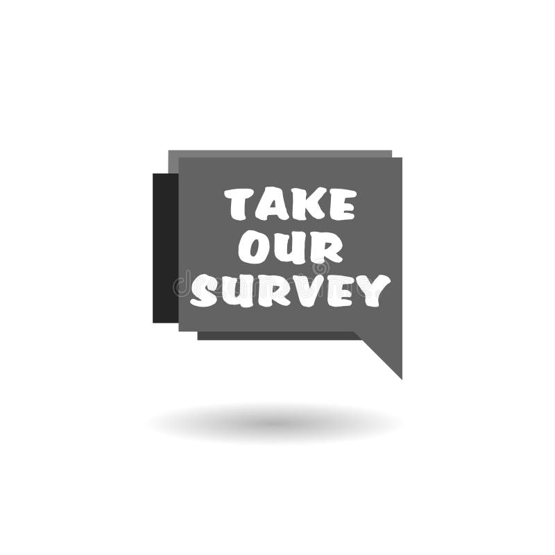 Take Our Survey Text Icon Logo with Shadow Stock Vector - Illustration ...