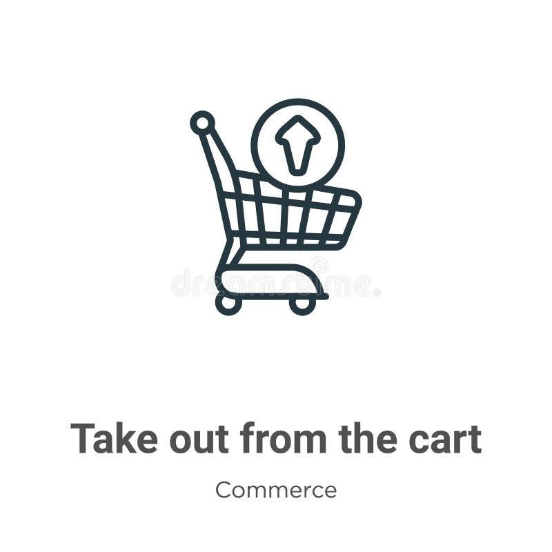 Take Out from the Cart Outline Vector Icon. Thin Line Black Take Out ...