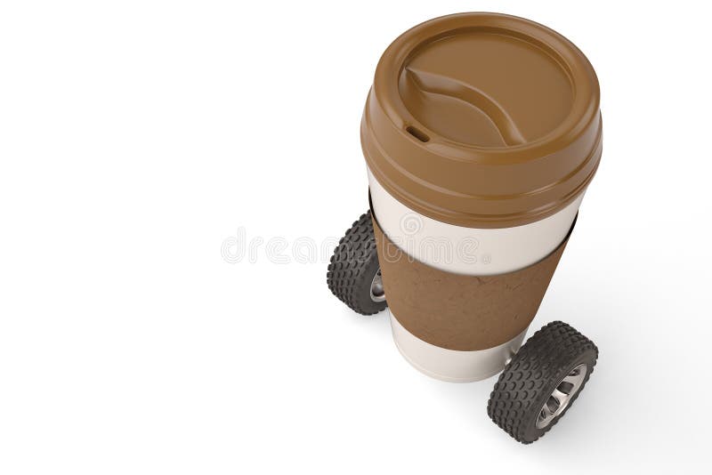 Take Out Coffee in Thermo Cup with Jet Engine 3d Illustration. Stock ...