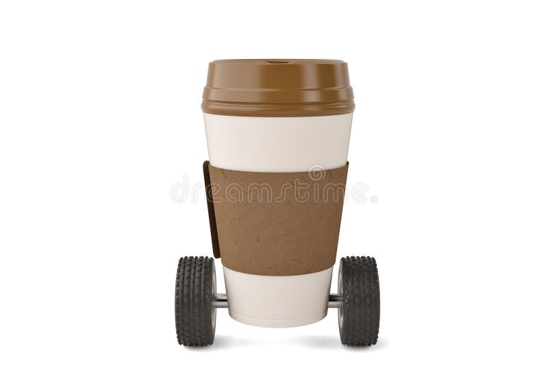 Take Out Coffee in Thermo Cup with Jet Engine 3d Illustration. Stock ...