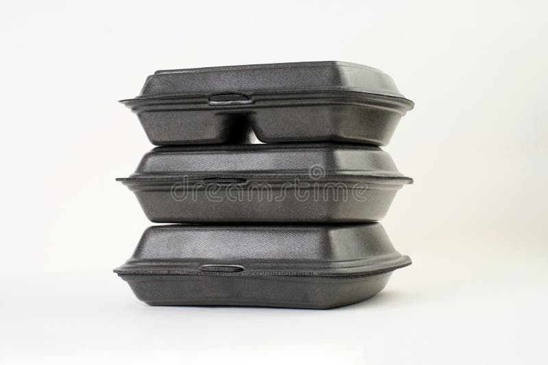 Take Out Food Box or Styrofoam Container. Disposable Lunch Box Food ...