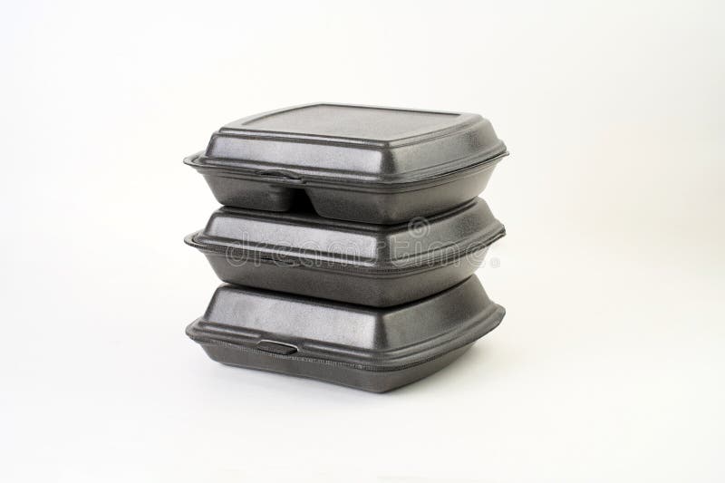 Take Out Food Box or Styrofoam Container. Disposable Lunch Box Food ...