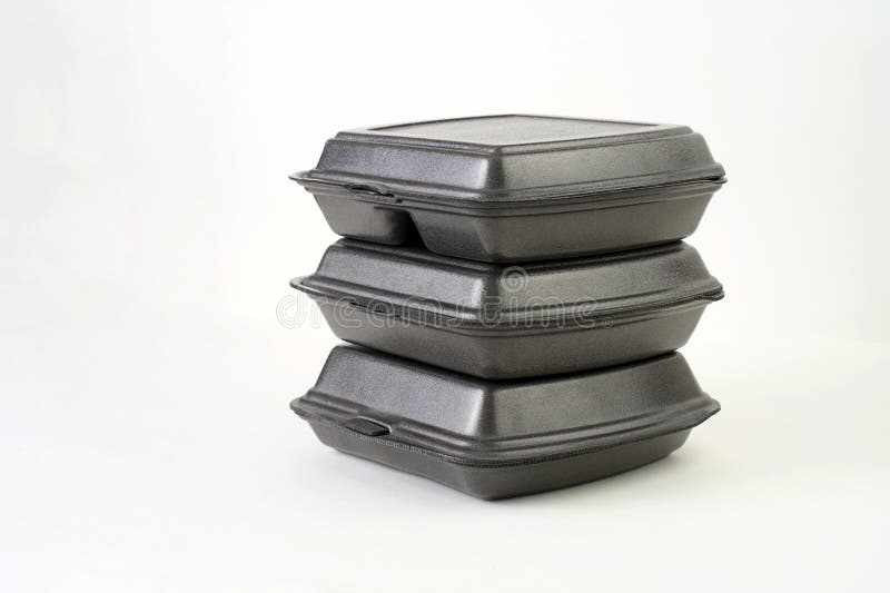 Take Out Food Box or Styrofoam Container. Disposable Lunch Box Food ...
