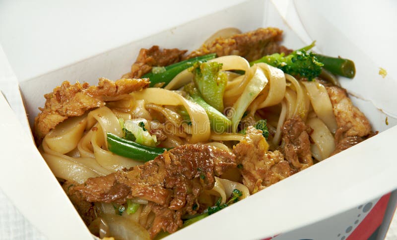 Take-out Food - Noodles with Pork Stock Photo - Image of chives, meal ...