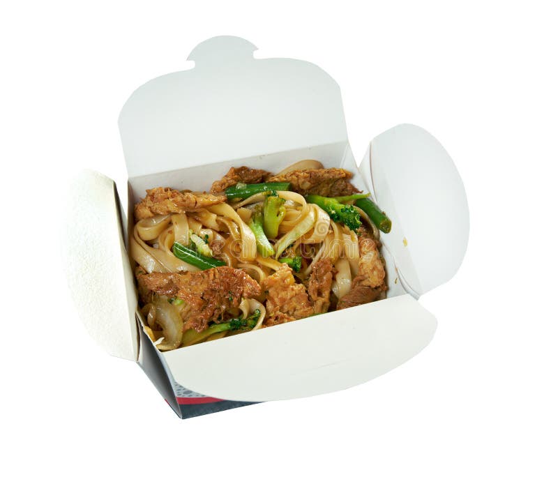 Take-out Food - Noodles with Pork Stock Photo - Image of chives, meal ...