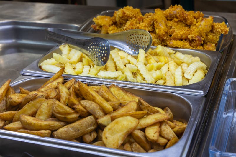 Take-out Food in Showcase Window. Food for Home Stock Image - Image of ...