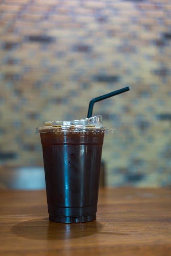 Take Out Glass of Iced Americano Stock Photo - Image of transparent ...