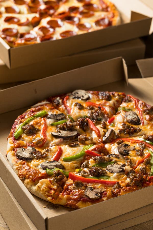 Take Out Pizza in a Box stock photo. Image of lunch - 141407870
