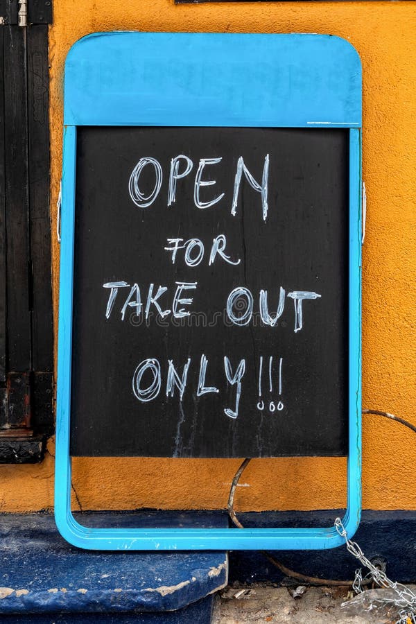 Take Out only Sign - NYC - Coronavirus Stock Image - Image of events ...