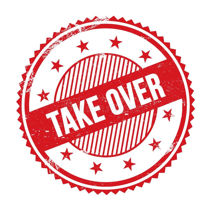 TAKE OVER Text on Red Grungy Rectangle Stamp Stock Illustration ...