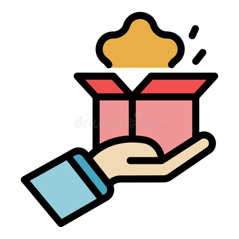 Take Project Box Icon Color Outline Vector Stock Vector - Illustration ...