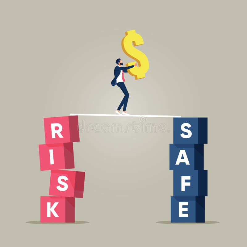 Take a Risk or Safety Concept Stock Vector - Illustration of positive ... Take a Risk or Safety Concept Stock Vector - Illustration of positive ...