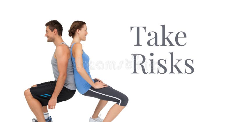 Take Risks Text and Fitness Couple Stock Image - Image of fitness ...