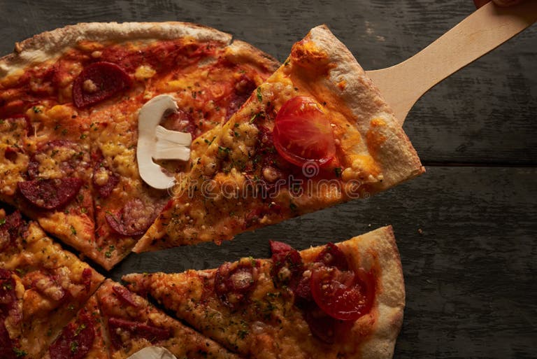 Take a slice of pizza stock image. Image of baked, fast - 76801263