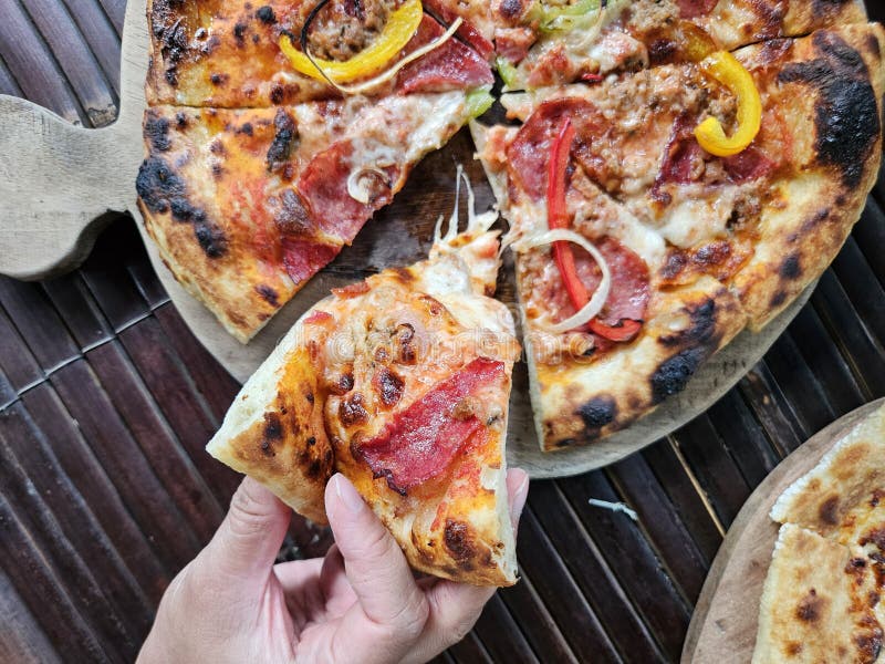 Take a Slice of Pizza Make My Day Better Stock Image - Image of slice ...