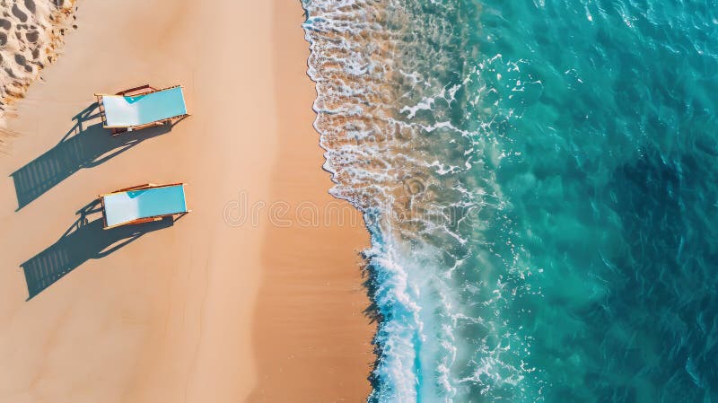 Take a Sunbath at Beach with Beautiful Coastline Stock Illustration ...