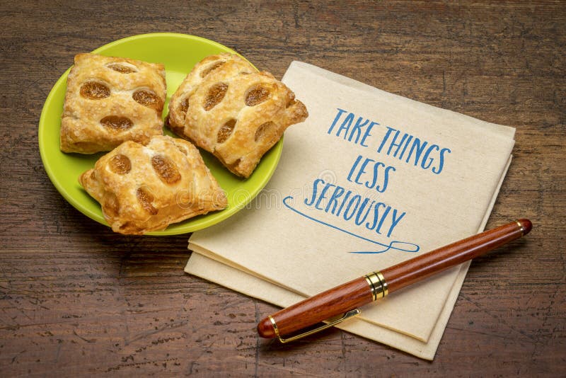Take Things less Seriously Inspirational Note Stock Image - Image of ...