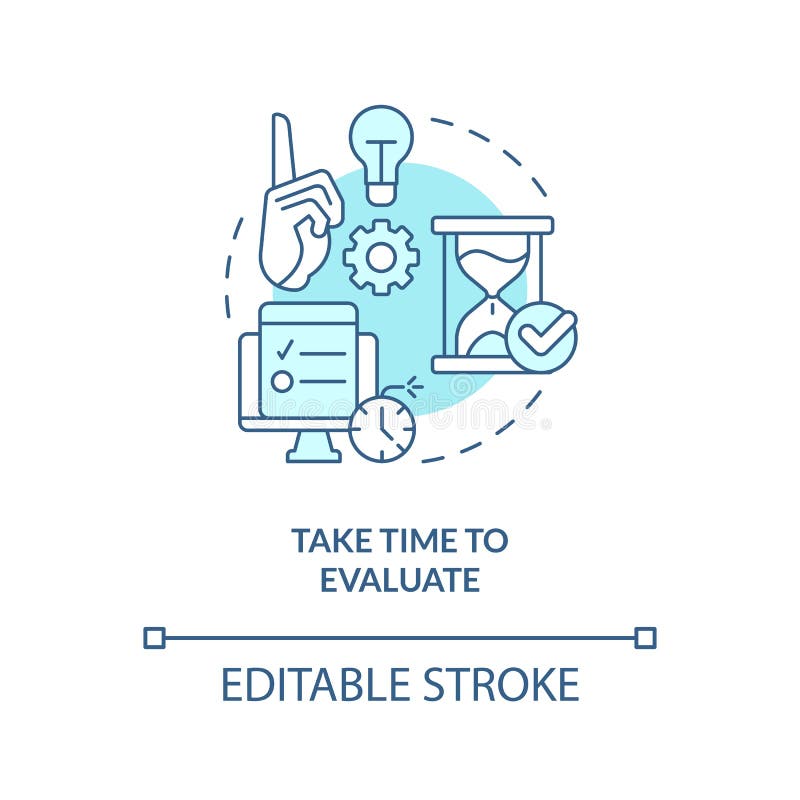 Take Time To Evaluate Turquoise Concept Icon Stock Vector ... Take Time To Evaluate Turquoise Concept Icon Stock Vector ...