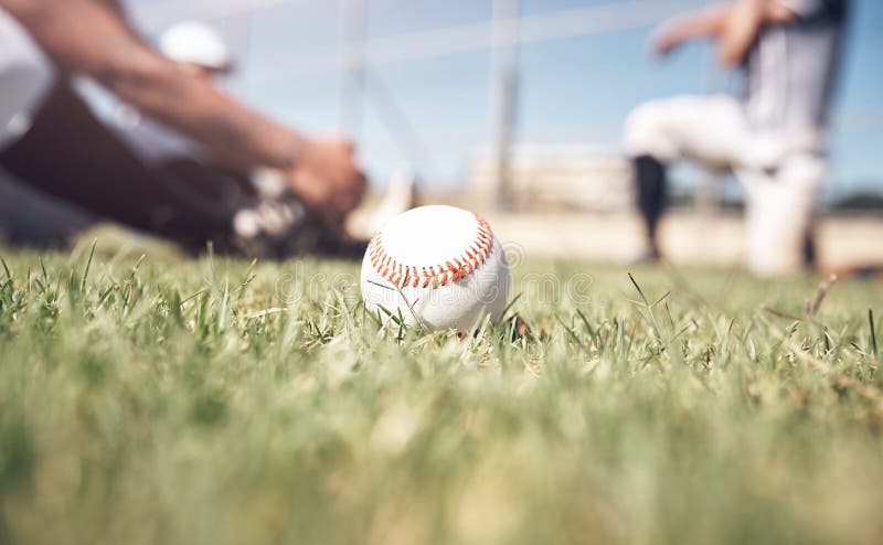 Take it To the Ballpark. a Baseball Lying on a Field during a Match ...