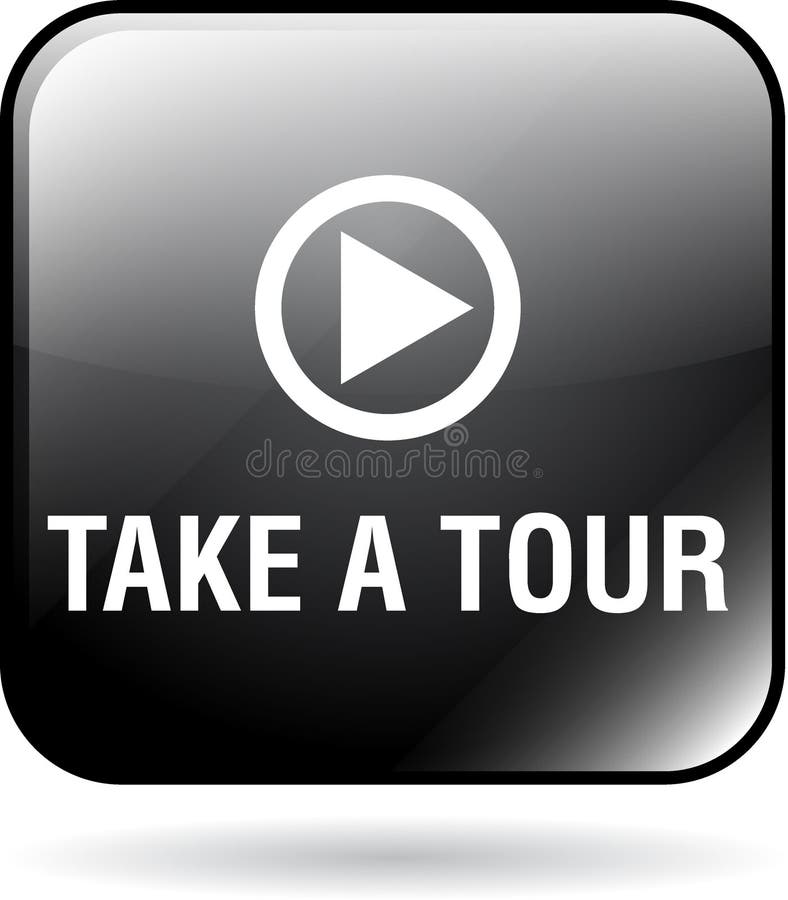 Take a tour web button stock illustration. Illustration of black - 120201118