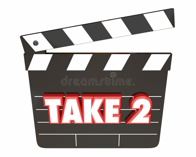 Take 2 Two Second Retry Redo Scene Movie Clapper Stock Illustration ...
