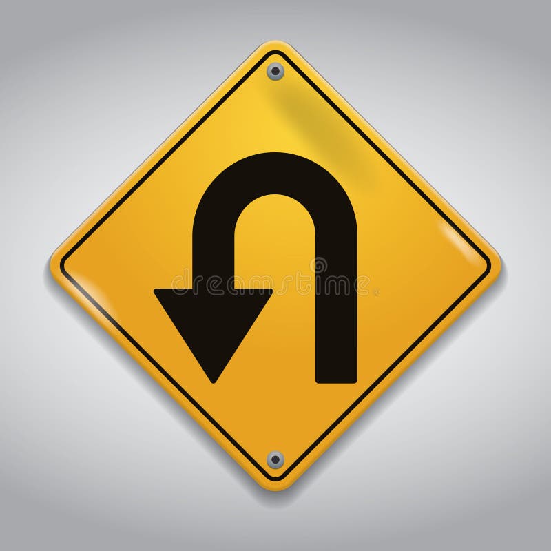 U-turn Road Sign. Vector Illustration Decorative Design Stock Photo ...