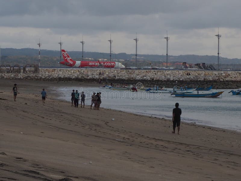 Take a Walk Along the Beach in the Kuta Area of Bali Editorial ...