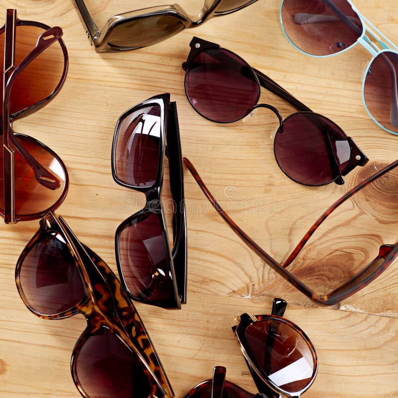 Take Your Pick. a Collection of Sunglasses on a Table Top. Stock Image ...