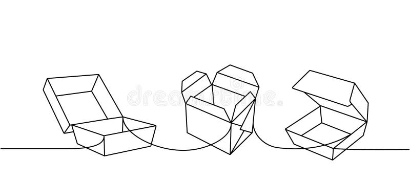 Continuous Line Boxes Stock Illustrations – 379 Continuous Line Boxes ...