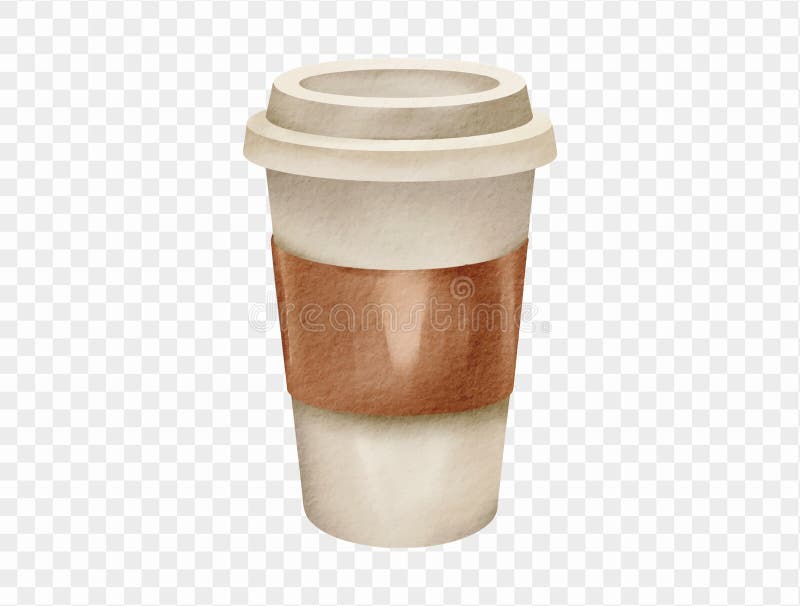 Takeaway Coffee Cup Watercolor Illustration Isolated Vector Stock ...