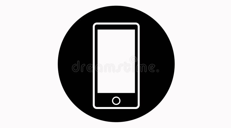 Illustration of a Cellphone or Mobile. Black and White Mobile Icon ...