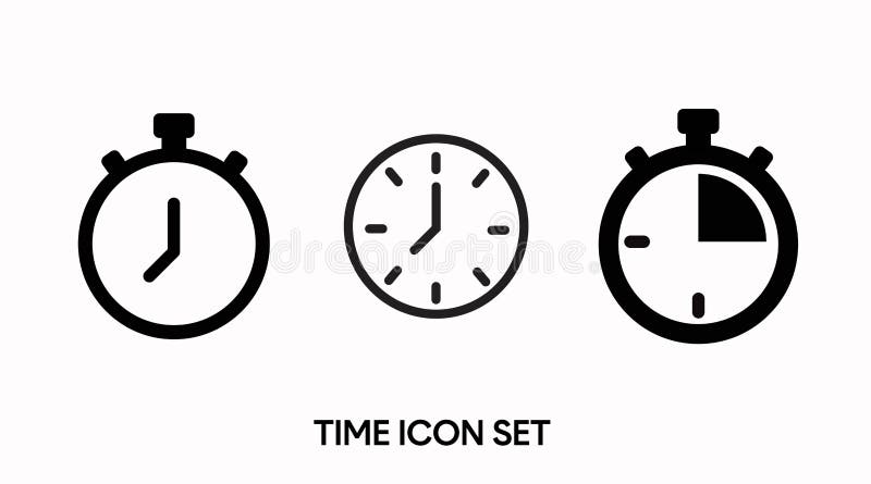 Vector Isolated Time and Clock Line Icons. Stock Vector - Illustration ...