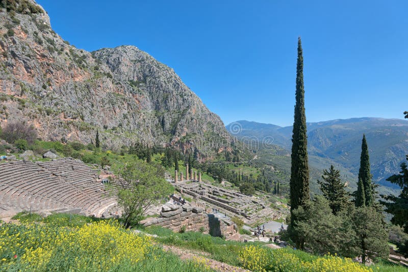 Delphi Ancient Ruins Taken in April 2018 Editorial Stock Image - Image ...