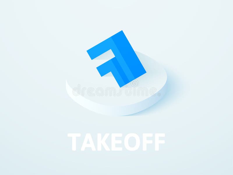Takeoff Isometric Icon, on Color Background Stock Vector - Illustration ...