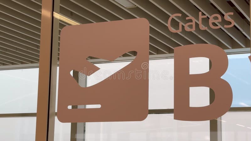 Takeoff Signs Inside an Airport in the Boarding Lounges Stock Footage ...